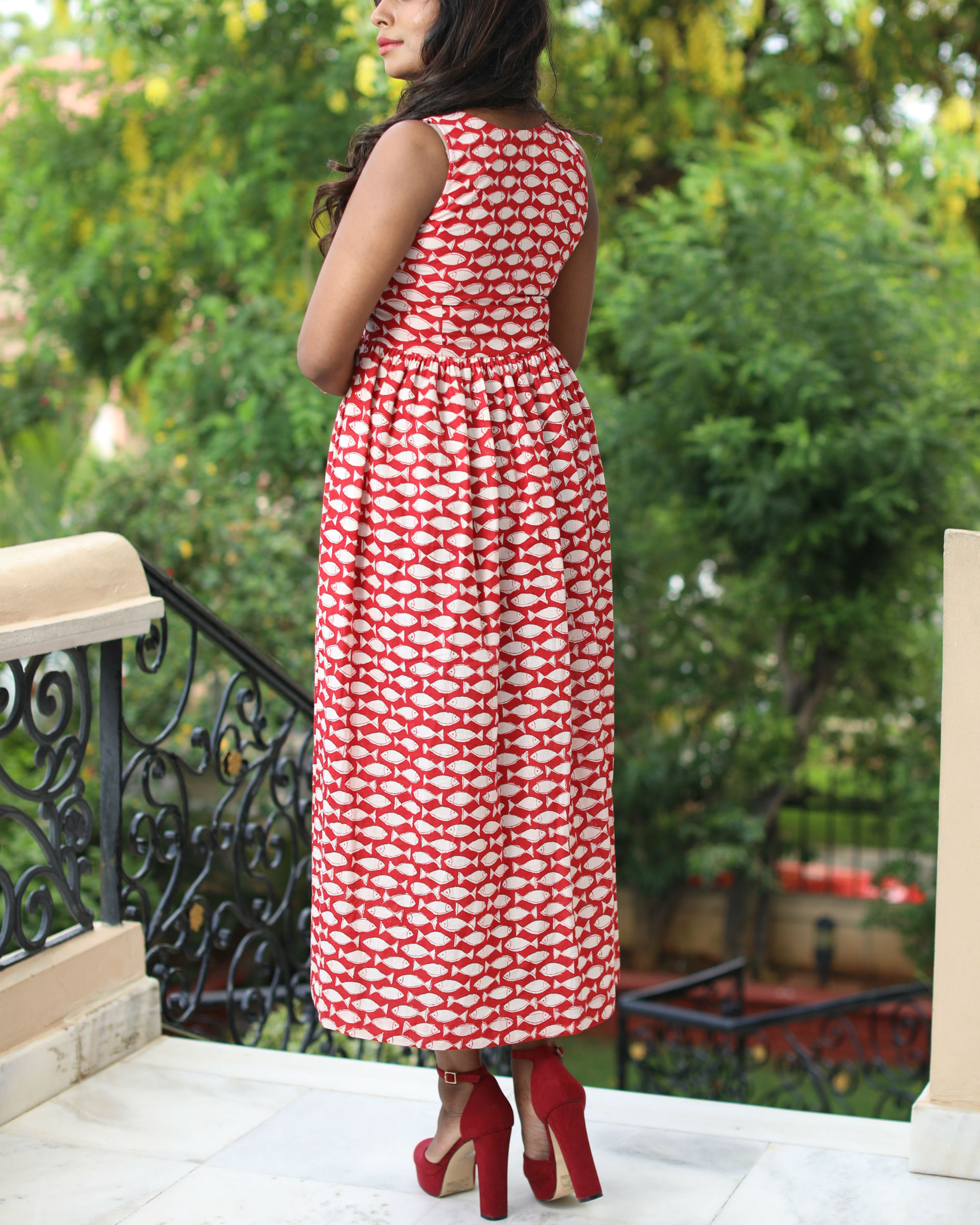 Red fish dress by Mint Mauve | The Secret Label