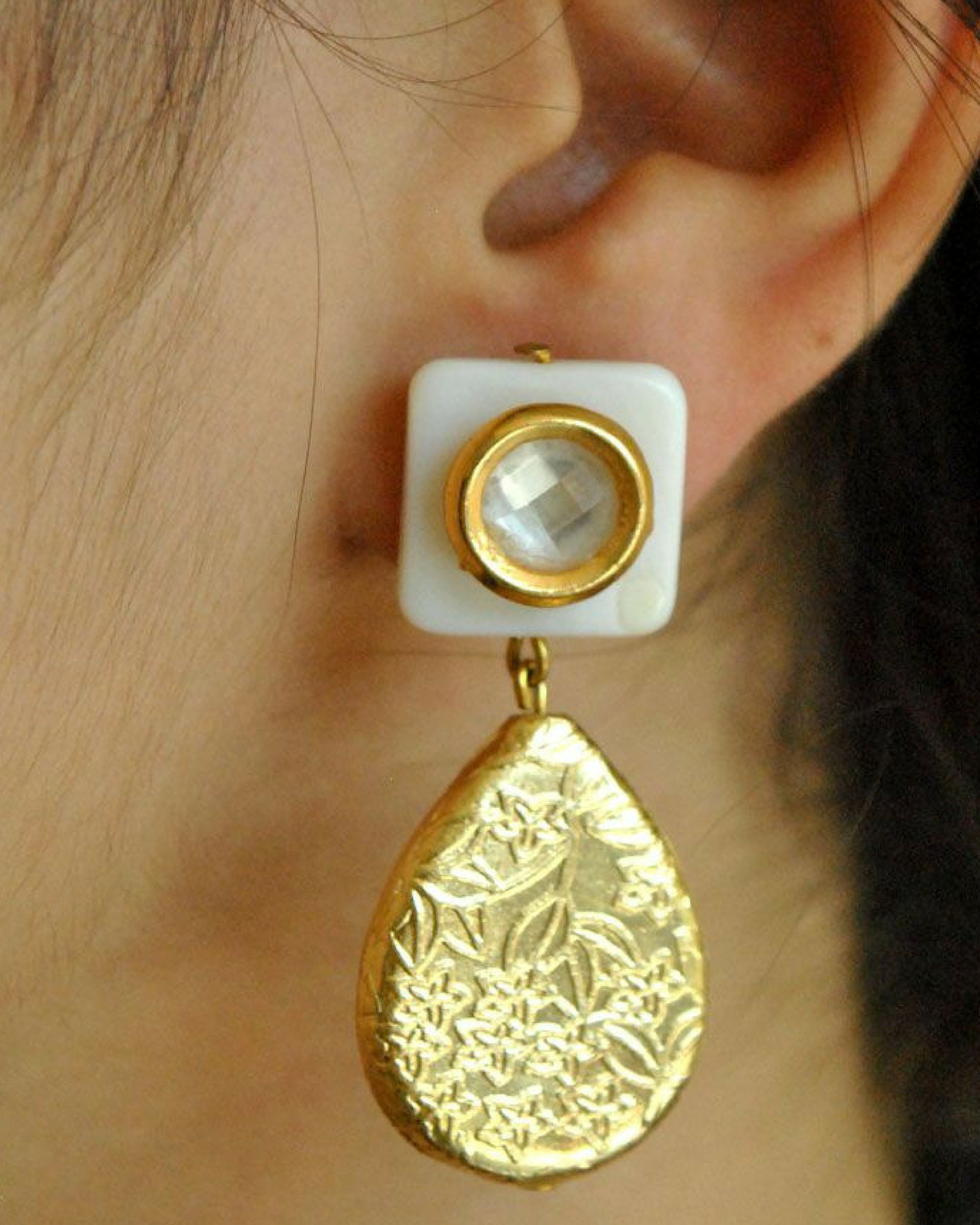 Marble fusion earrings by Abhika Creations | The Secret Label